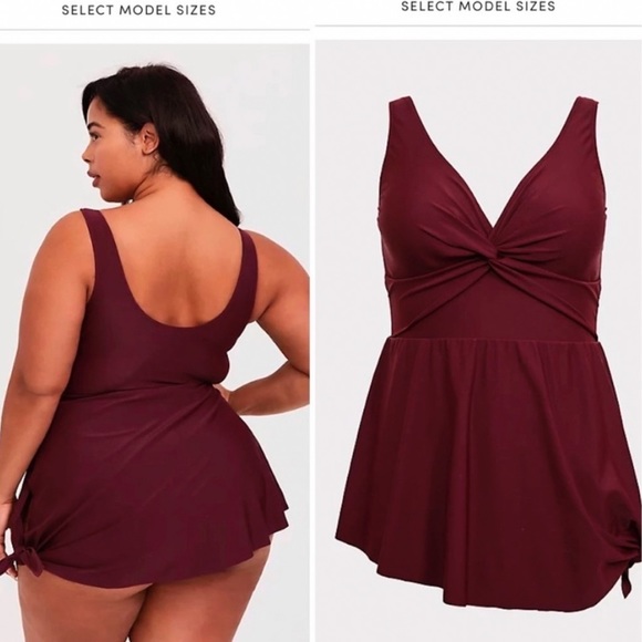 torrid | Swim | Torrid Asymmetrical Side Tie Swim Dress One Piece ...